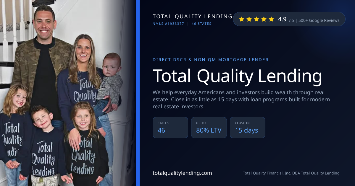 DSCR Loan Requirements 2026 — Full Eligibility Matrix | Total Quality ...